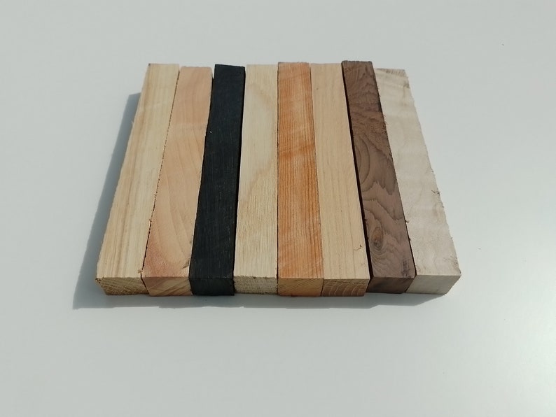 8 Irish Pen Blanks: Oak, Beech, Bog Oak, Ash, Pine, Elm, Yew, Sycamore ...
