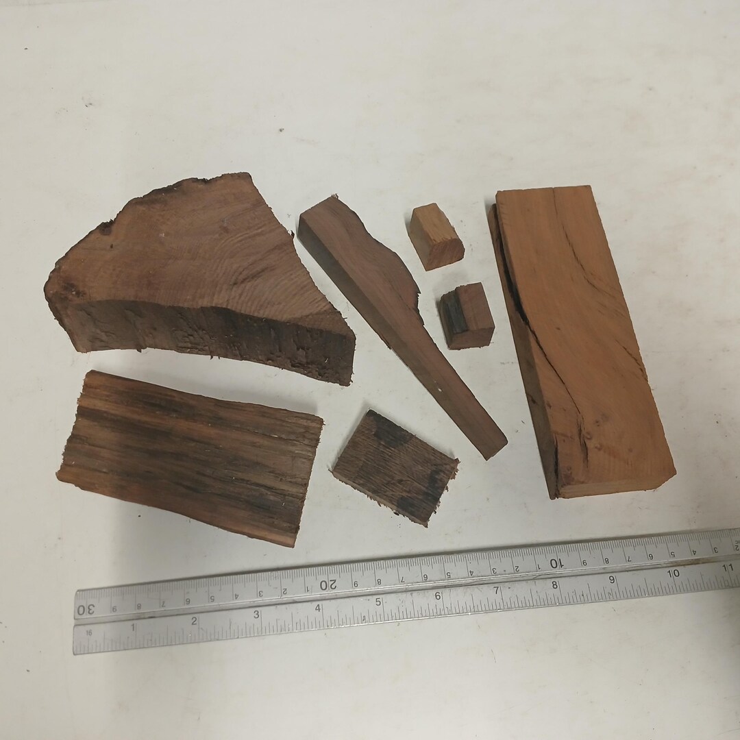 5 Pieces of Irish Bog Yew Wood - Sizes Relative to Scale Rule - Etsy