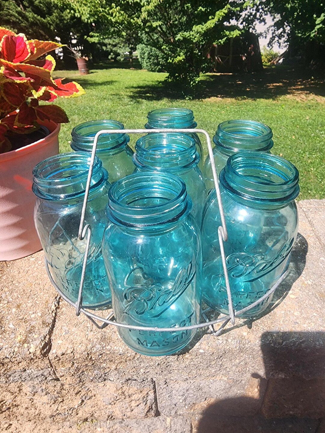 7 Beautiful Vintage Ball Jars With Rack (over 100 Years Old!) - Etsy