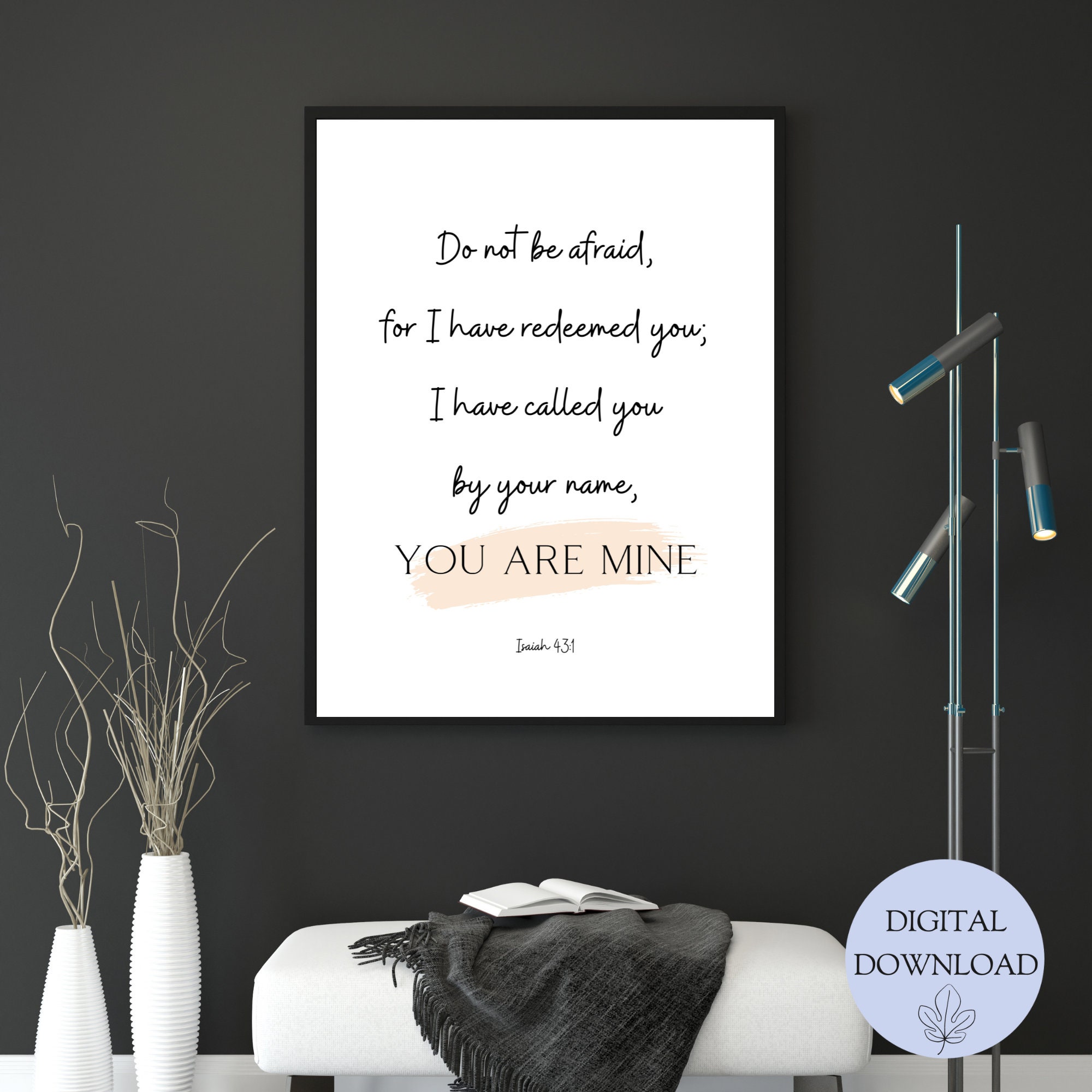 Isaiah 43:1 Bible Quote, Printable Bible Quote Wall Art, Catholic ...