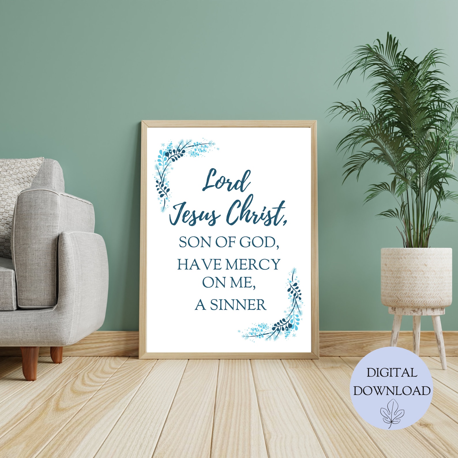 Jesus Prayer Poster / Dark Blue Digital Printable / Prayer - Etsy
