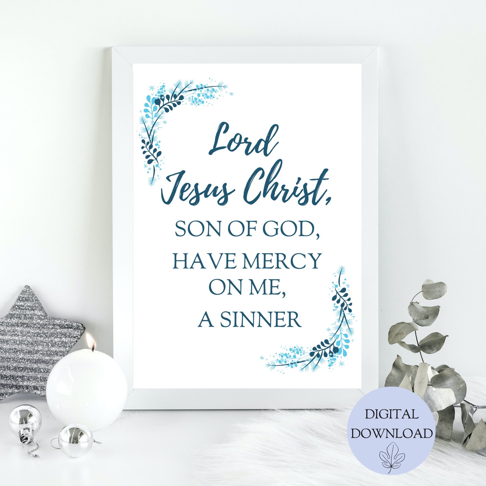 Jesus Prayer Poster / Dark Blue Digital Printable / Prayer - Etsy