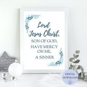 Jesus Prayer Poster / Dark Blue Digital Printable / Prayer Printable ...