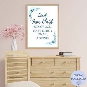 Jesus Prayer Poster / Dark Blue Digital Printable / Prayer Printable ...