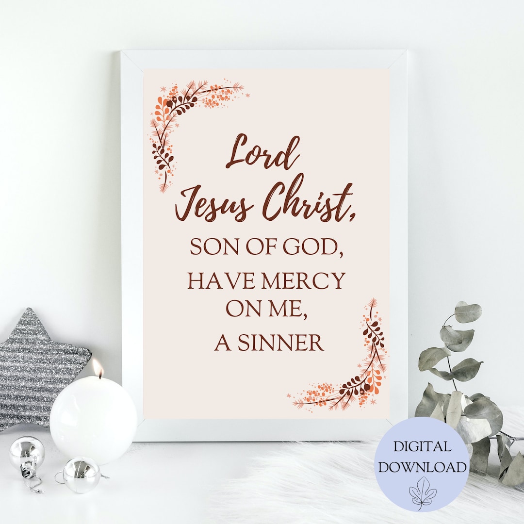 Jesus Prayer Poster / Beige Digital Printable / Prayer Printable Wall ...