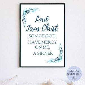 Jesus Prayer Poster / Dark Blue Digital Printable / Prayer Printable ...