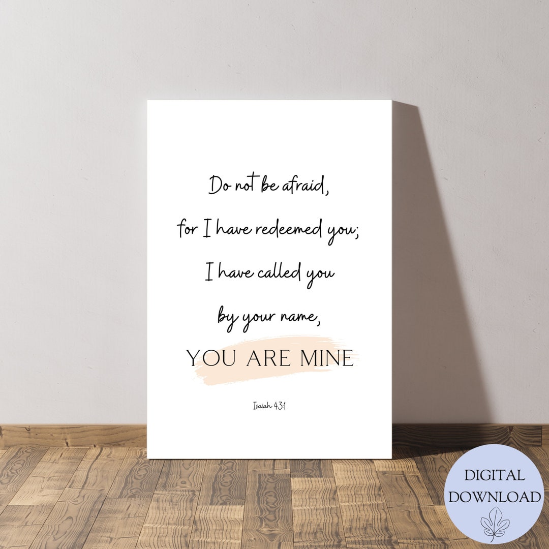 Isaiah 43:1 Bible Quote, Printable Bible Quote Wall Art, Catholic ...