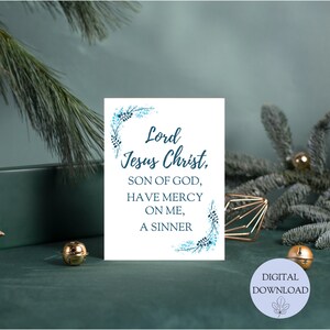 Jesus Prayer Poster / Dark Blue Digital Printable / Prayer Printable ...