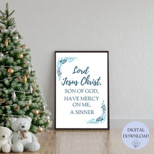 Jesus Prayer Poster / Dark Blue Digital Printable / Prayer Printable ...