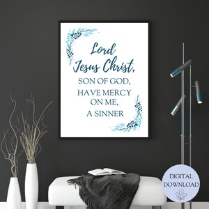 Jesus Prayer Poster / Dark Blue Digital Printable / Prayer Printable ...