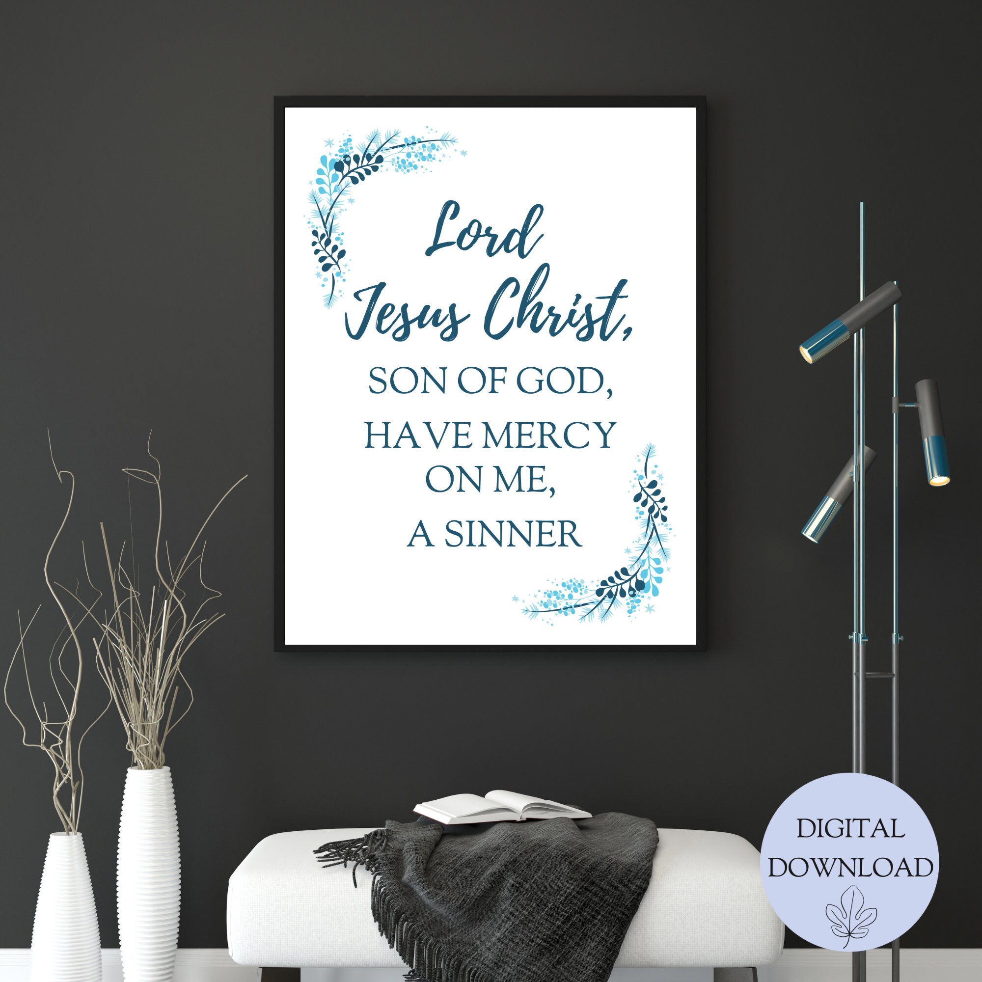 Jesus Prayer Poster / Dark Blue Digital Printable / Prayer - Etsy