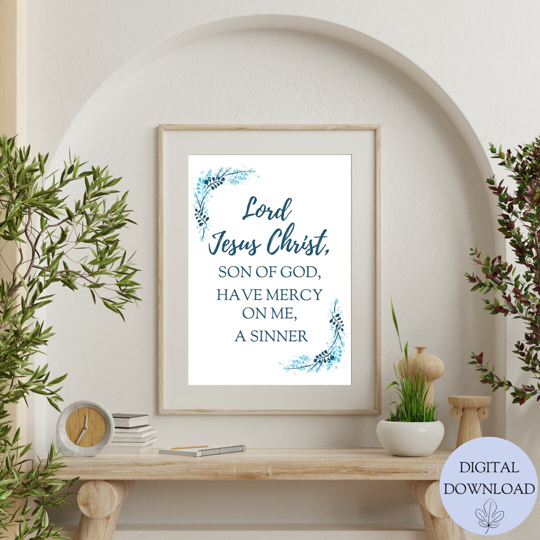 Jesus Prayer Poster / Dark Blue Digital Printable / Prayer Printable ...