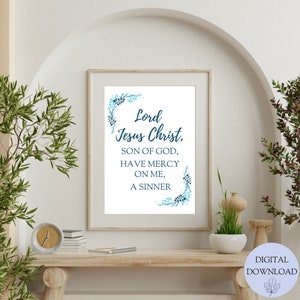 Jesus Prayer Poster / Dark Blue Digital Printable / Prayer Printable ...