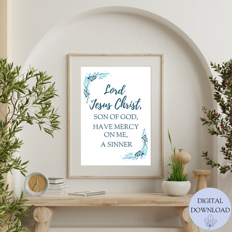 Jesus Prayer Poster / Dark Blue Digital Printable / Prayer Printable ...