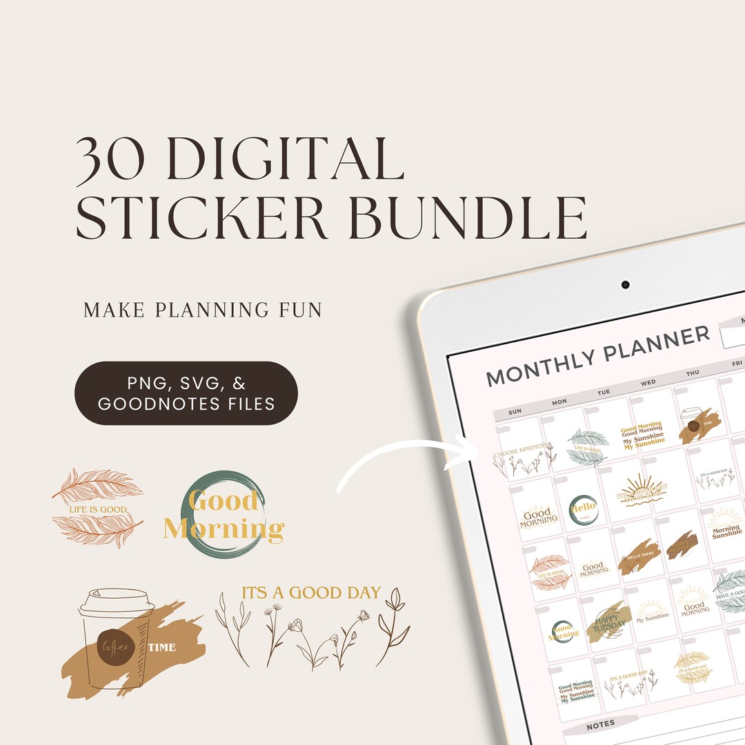 30 Digital Sticker Bundle | Good Day Digital Stickers | Social Media ...