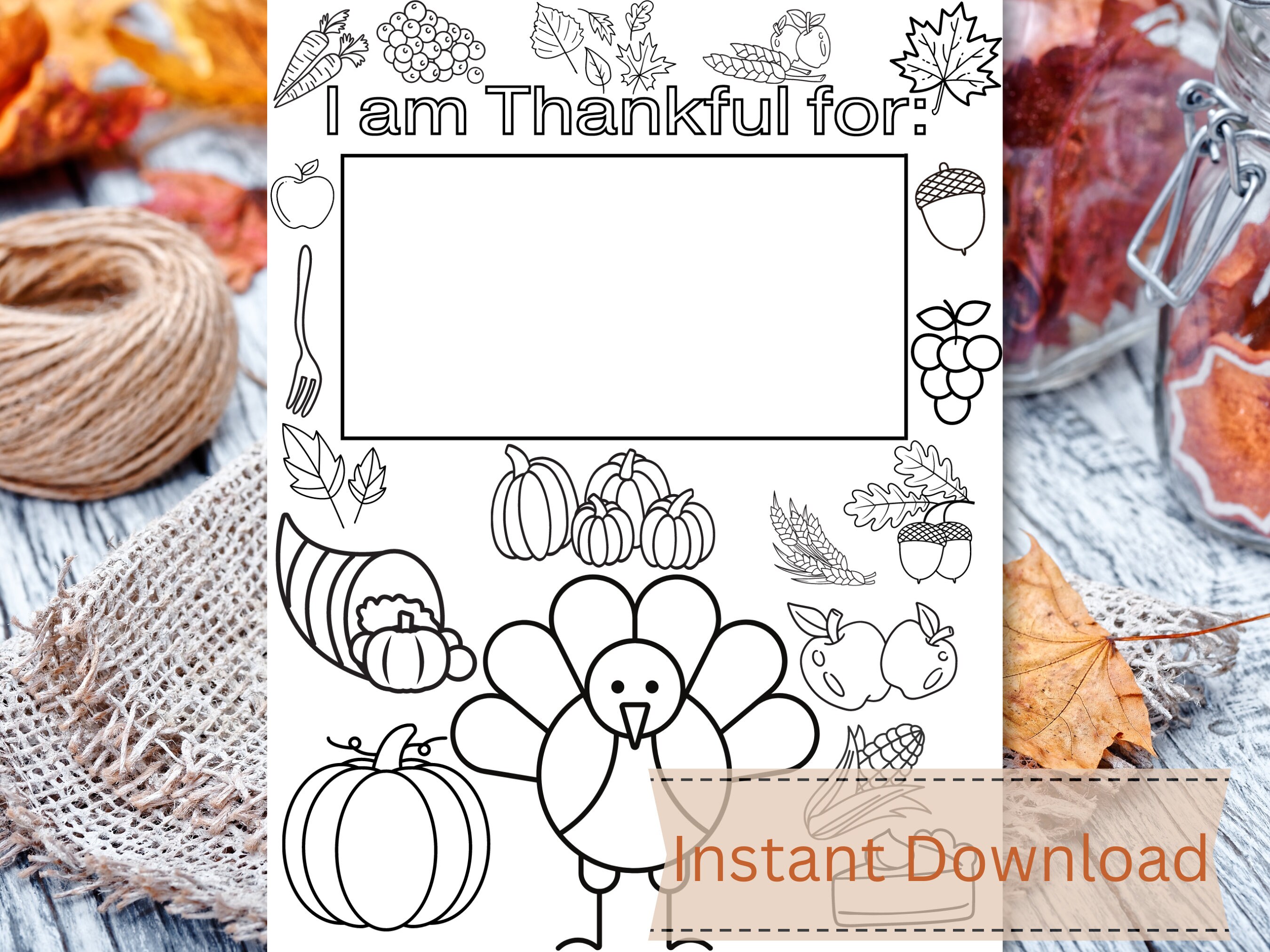 Thankful Thanksgiving Coloring Pages Bundle for Kids - Etsy