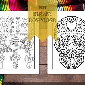 Day of the Dead Coloring Pages Instant Download Printable - Etsy