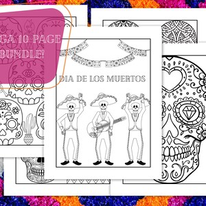 Day of the Dead Coloring Pages Instant Download Printable - Etsy