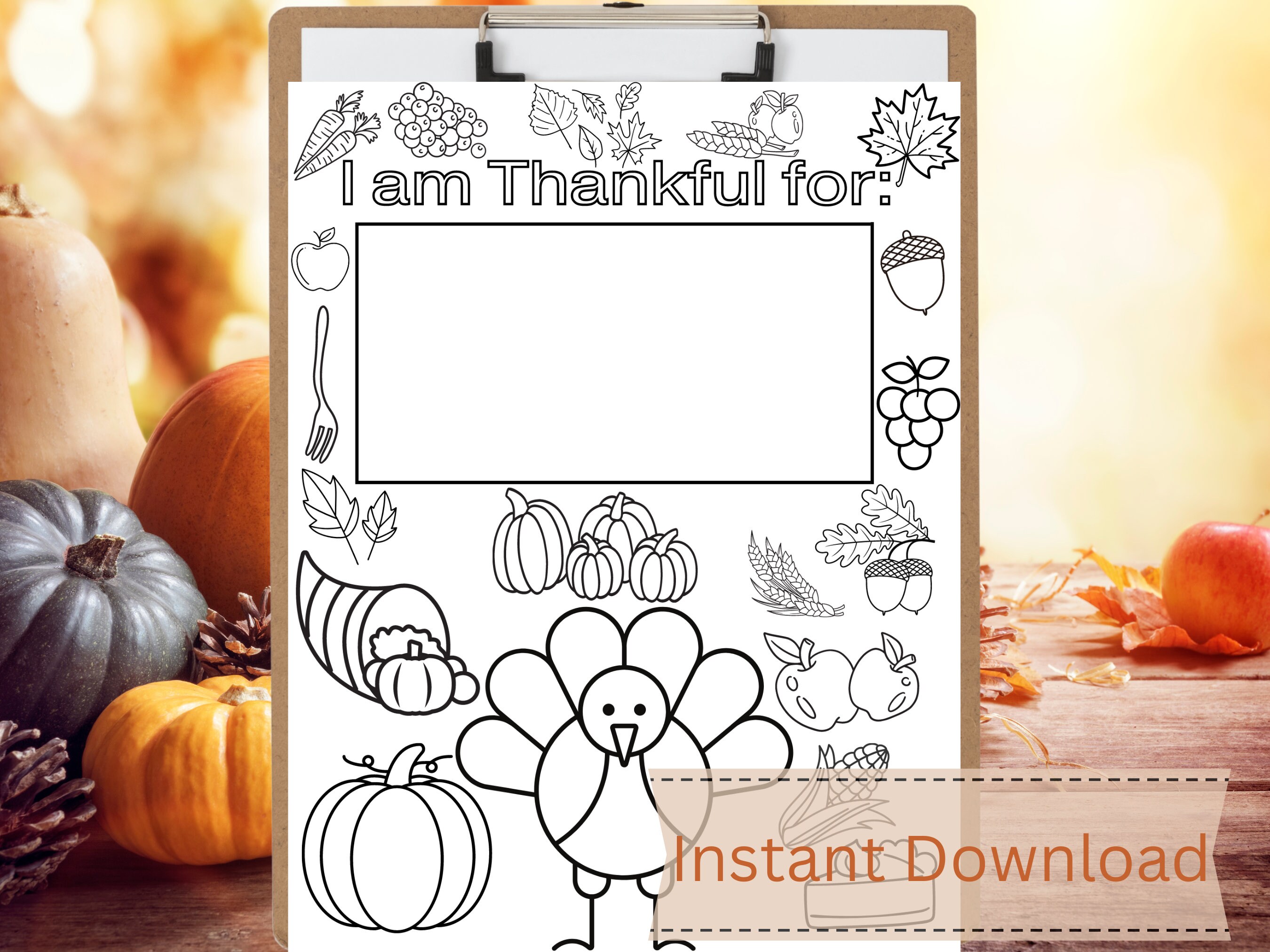 Thankful Thanksgiving Coloring Pages Bundle for Kids - Etsy