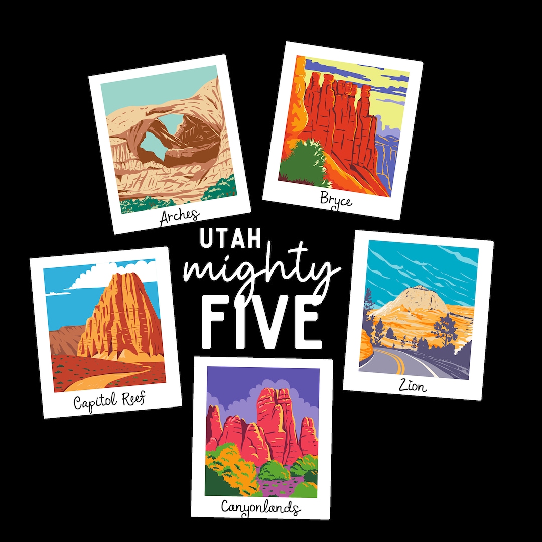 Utah Mighty Five PNG Digital File - Etsy