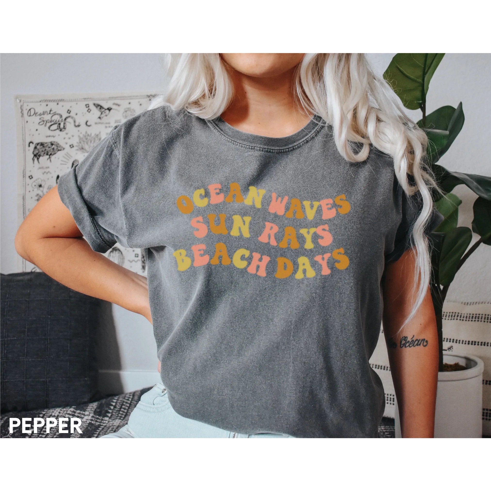 Ocean Waves Shirt, Retro Beach T Shirt, Beach Lover Gift, Beach Days ...