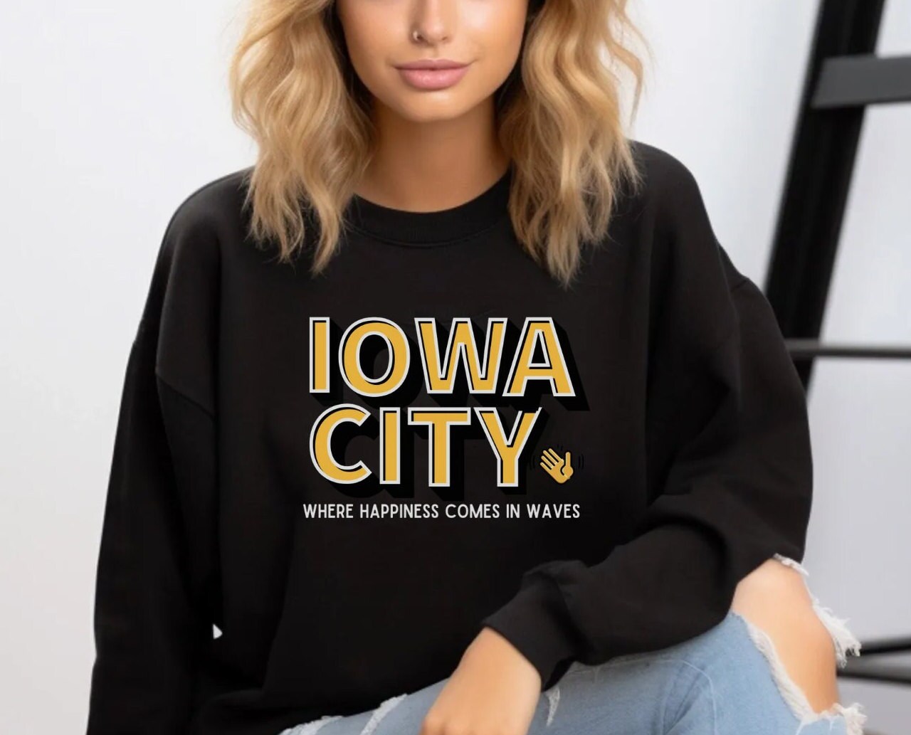 Iowa City Sweatshirt, Iowa City Wave Shirt, Iowa Wave Shirt, Fall ...