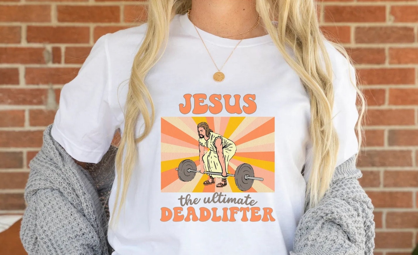 Jesus the Ultimate Deadlifter, Funny Workout Shirt, Deadlift Shirt ...