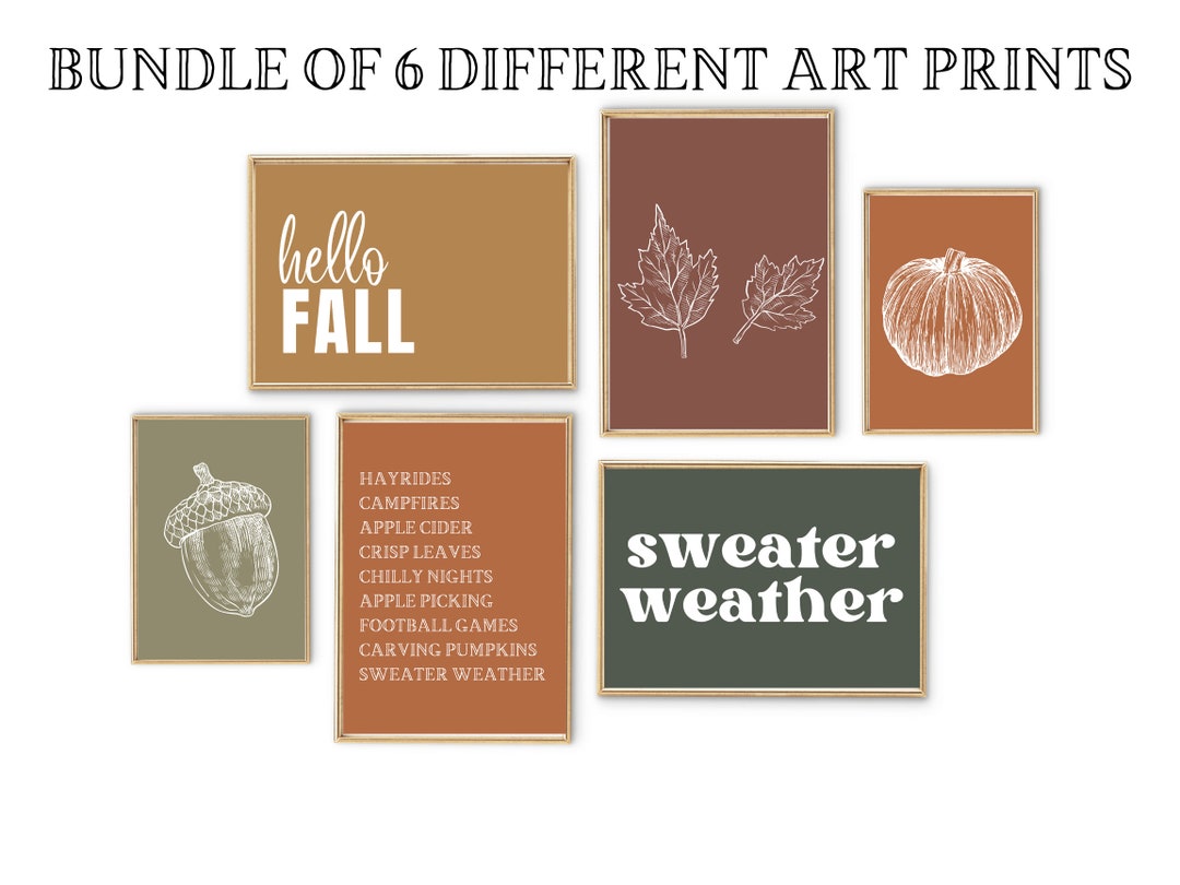 Gallery Wall Set of 6, Vision Board Printables, Autumn Quotes, First ...