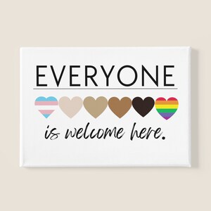 Everyone is Welcome Here Digital Art Print | Inclusive Sign | Diverse ...