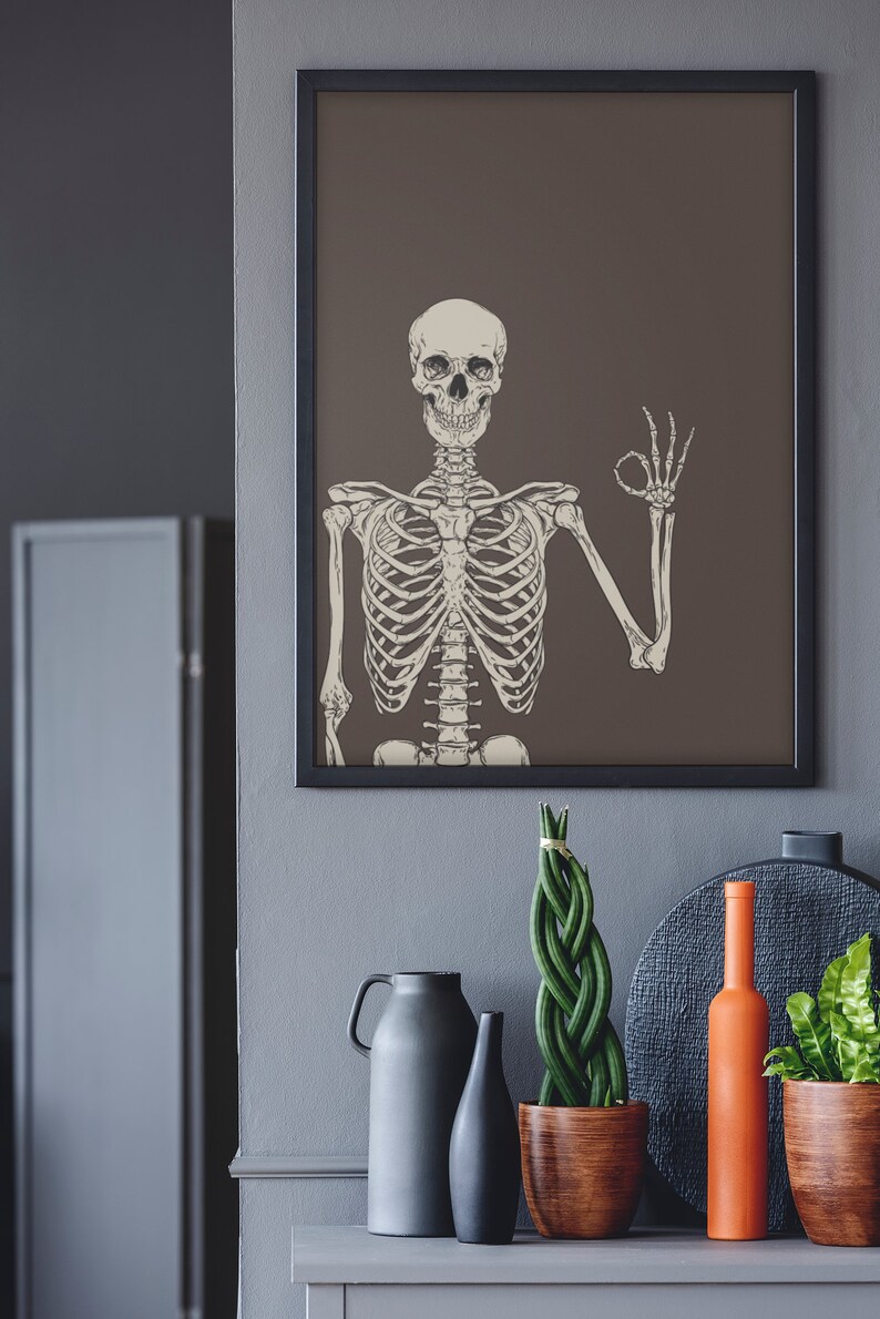 Skeleton Poster, Skeleton Print, Popular Printables, First Day of Fall ...