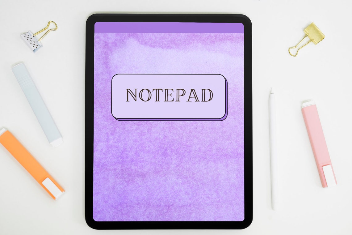 Purple Digital Notepad | Digital Note Taking Paper | Goodnotes ...