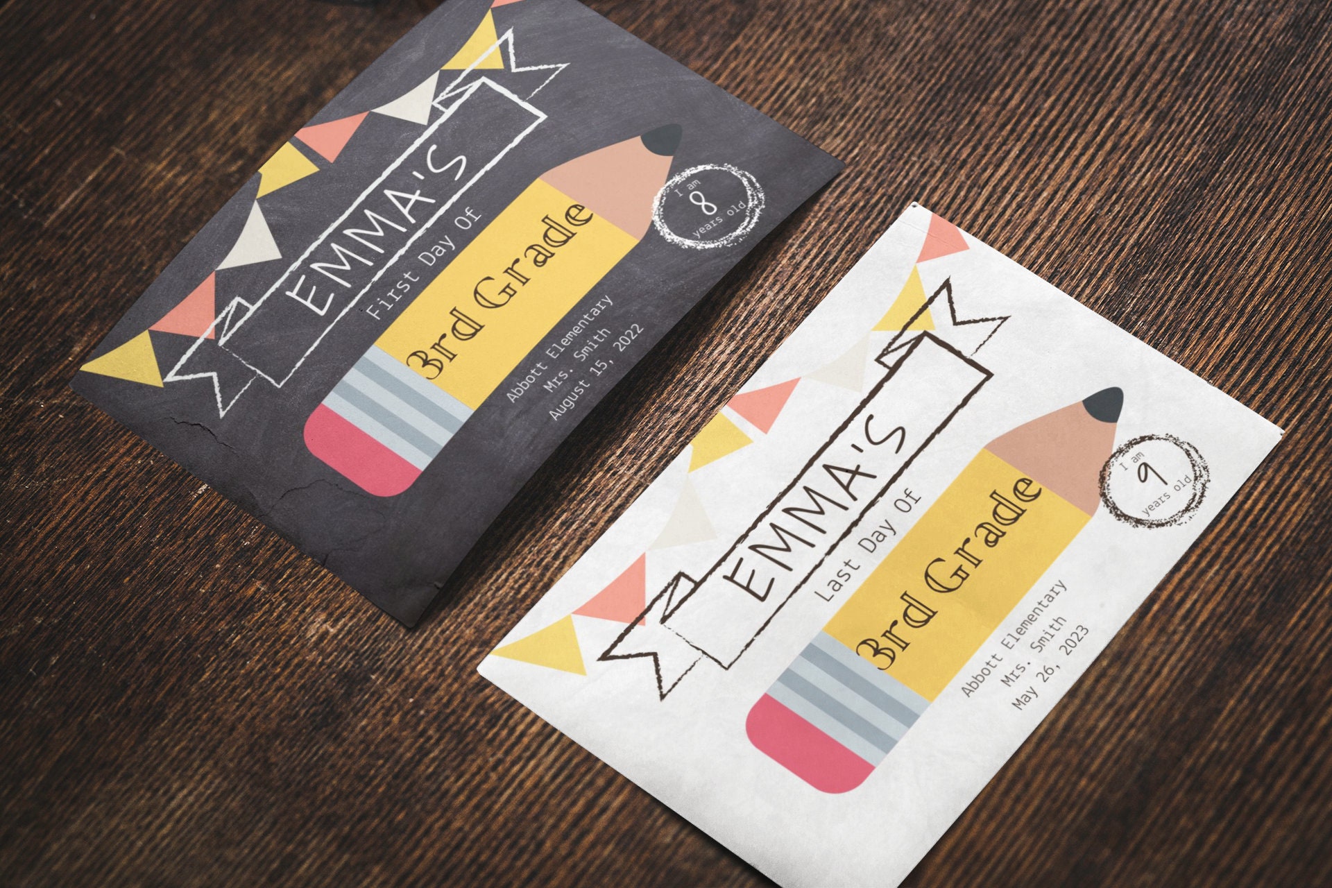 Printable Editable First and Last Day of School Sign Template Instant ...