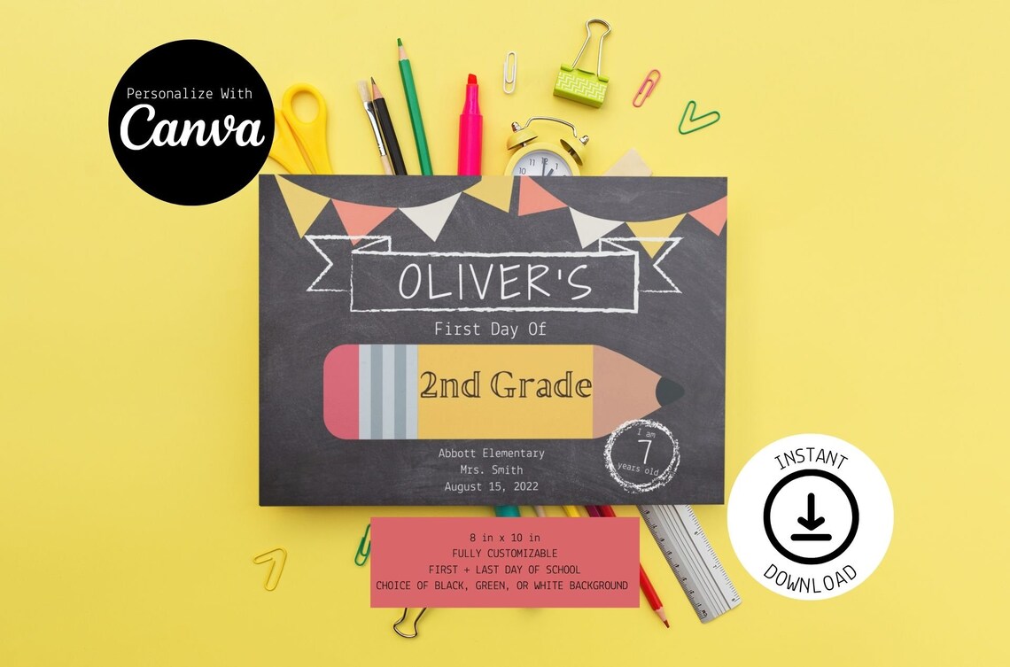 Printable Editable First and Last Day of School Sign Template Instant ...