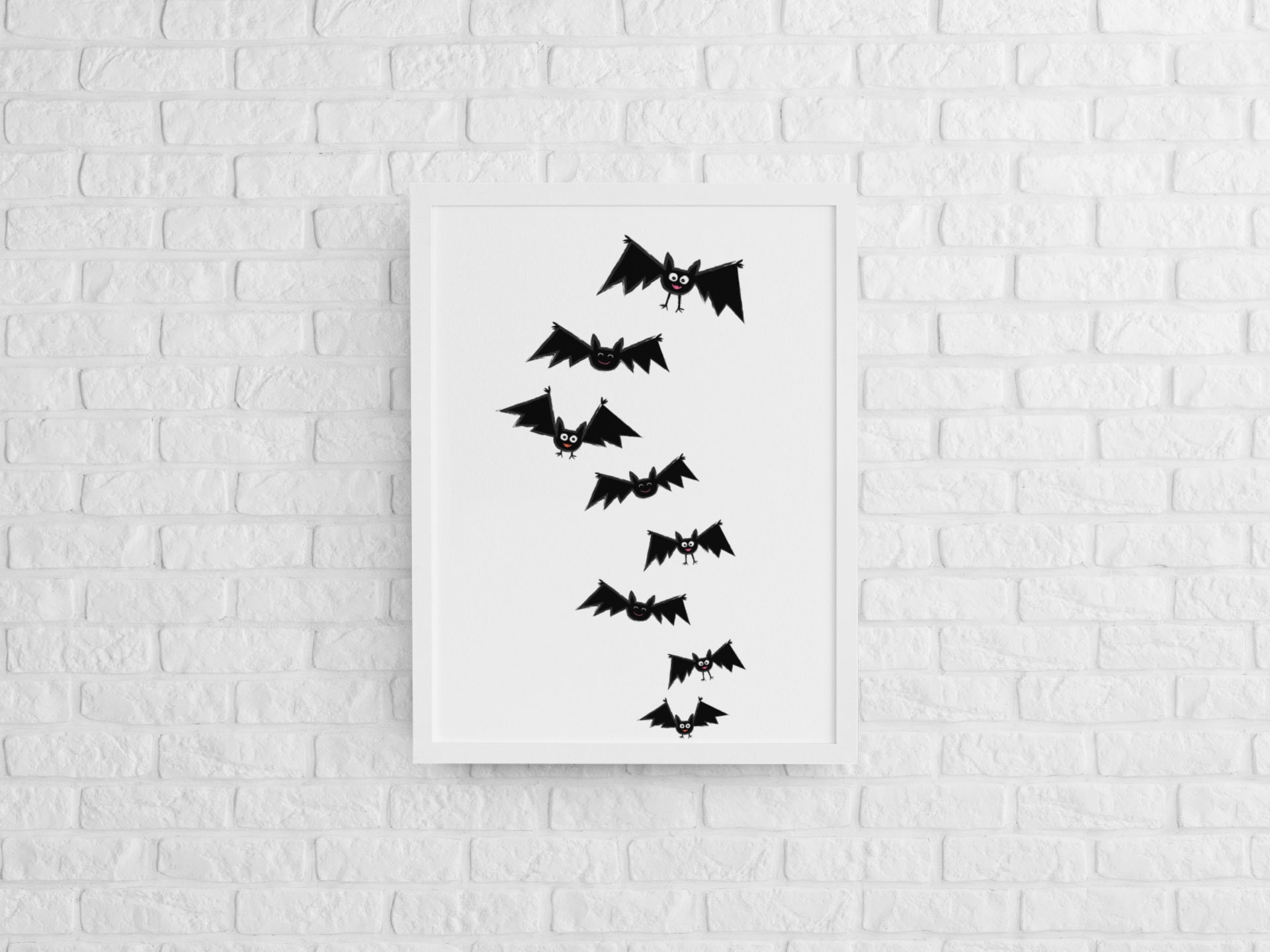 Bats Art Print, Bat Wall Decor, Easy Halloween Decor, Popular ...