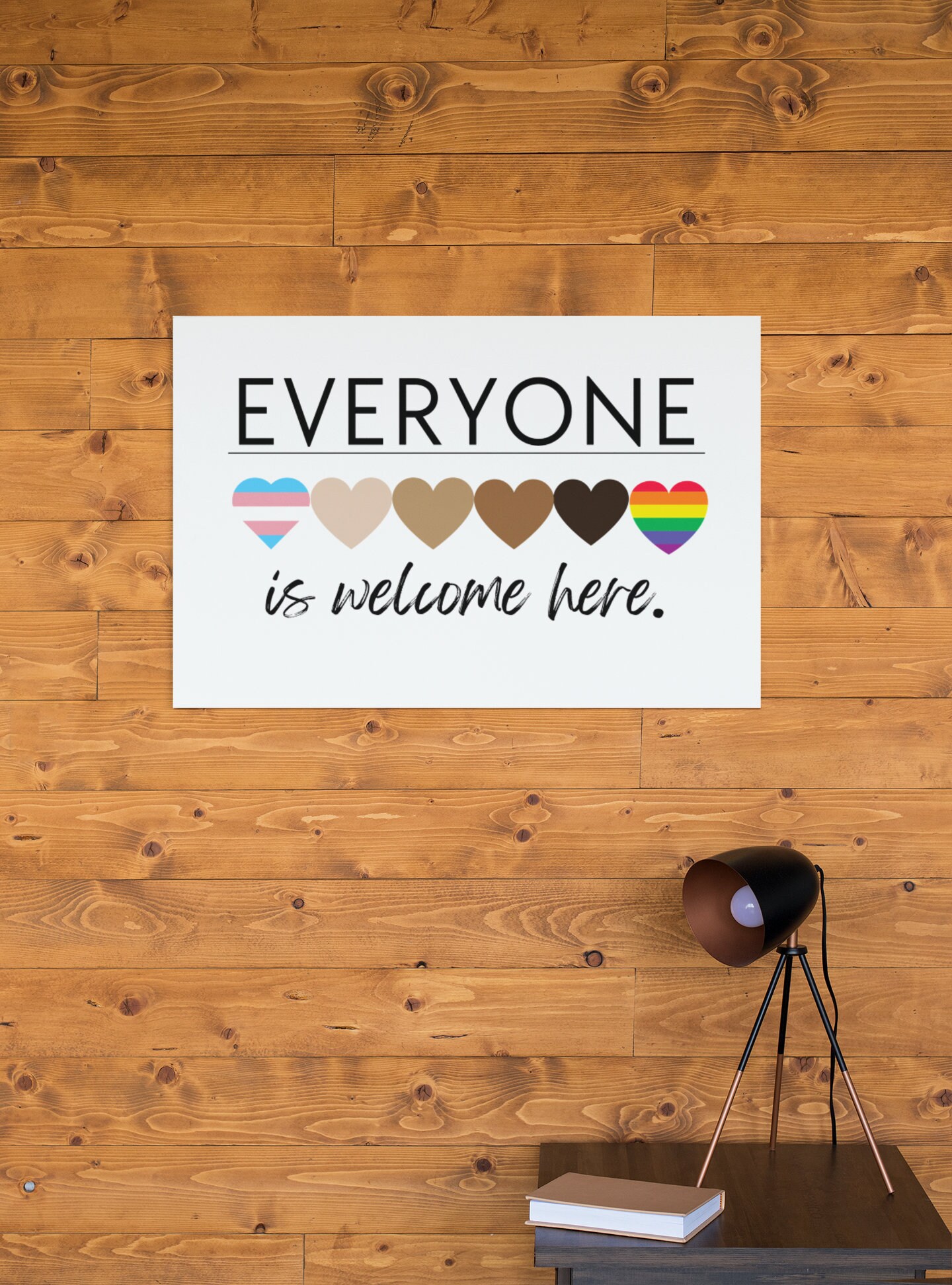Everyone is Welcome Here Digital Art Print | Inclusive Sign | Diverse ...