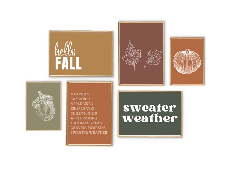 Gallery Wall Set of 12, Vision Board Printables, Autumn Quotes, First ...