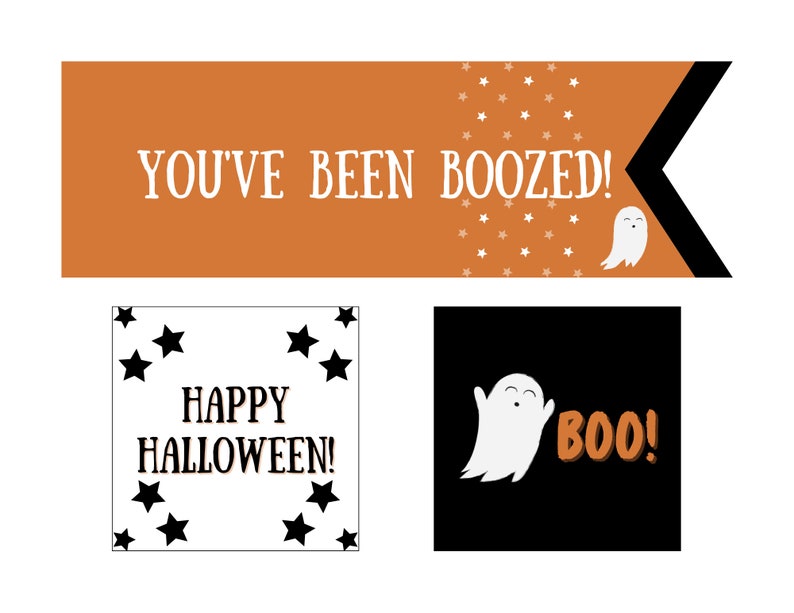 You've Been Boozed, You've Been Booed, Booed Sign, Halloween Favor Tag ...