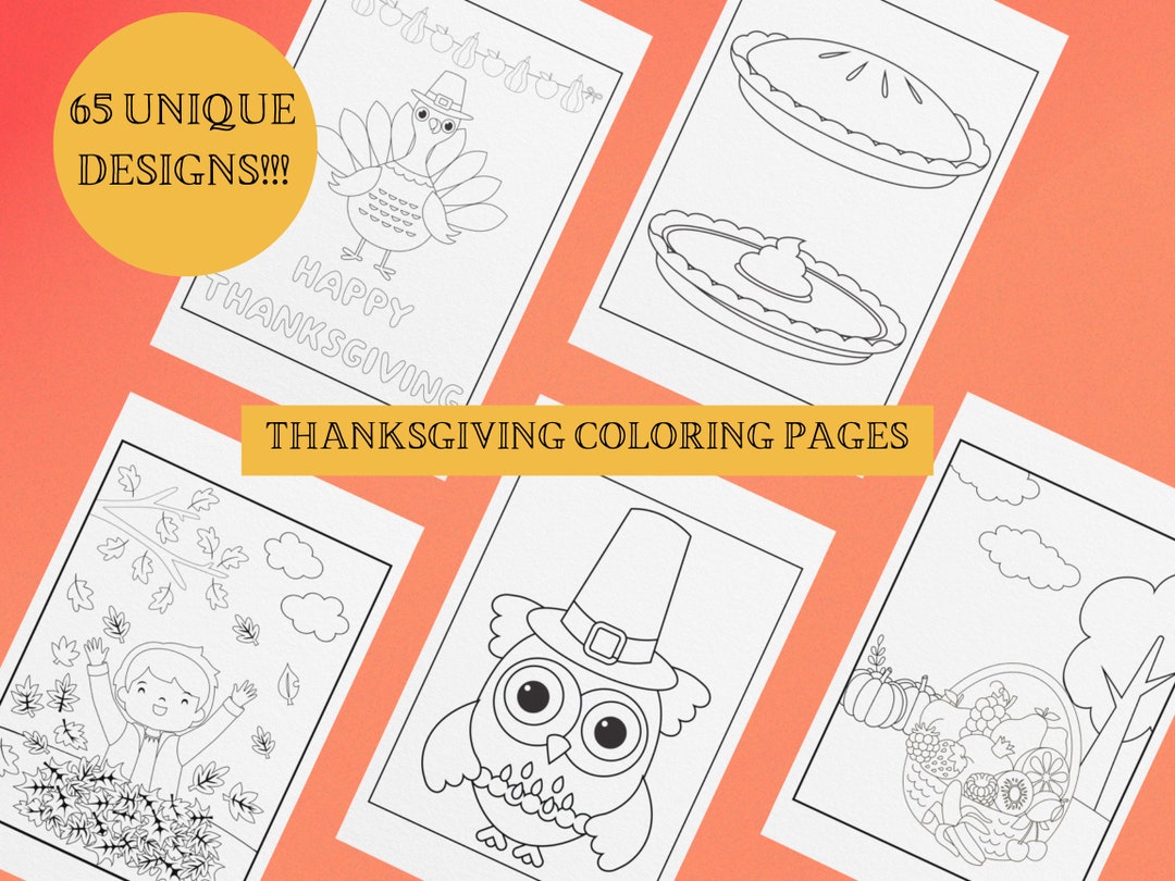 65 Thanksgiving Coloring Sheets, Printable Thanksgiving Craft, Kid's ...