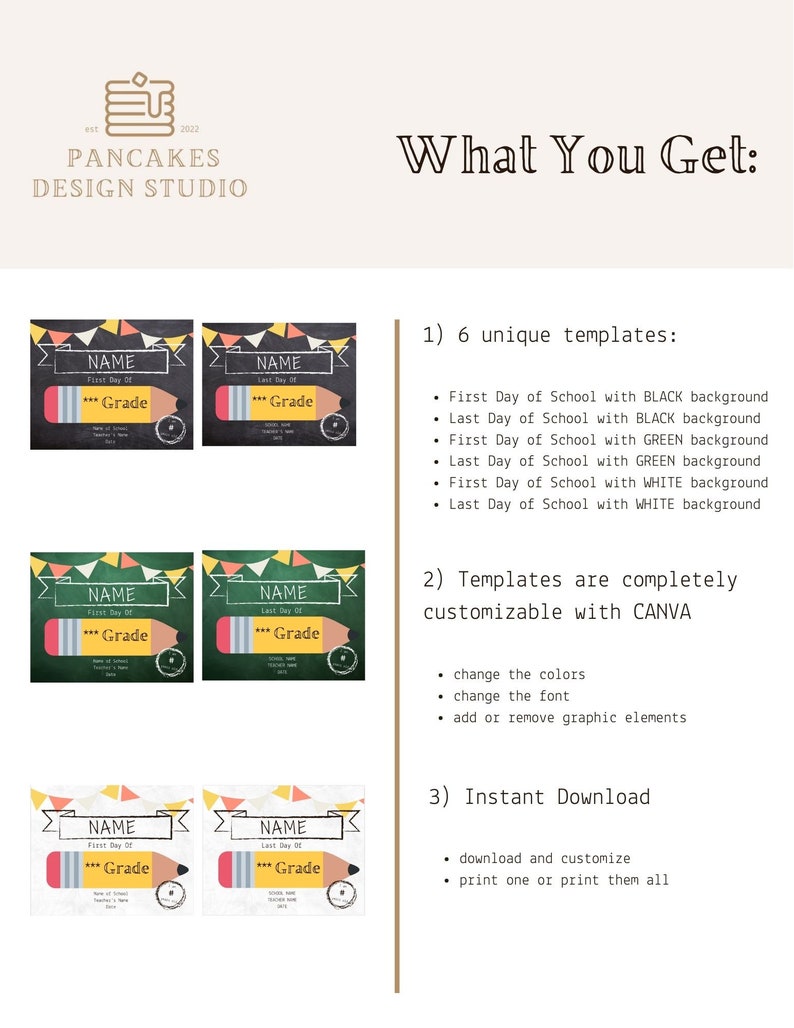 Printable | Editable | First and Last Day of School Sign | Template ...