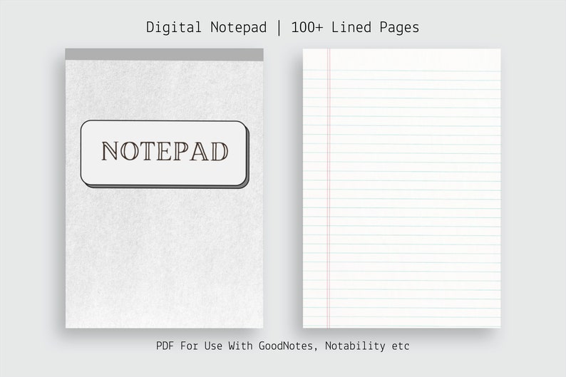 Gray Digital Notepad | Digital Note Taking Paper | Goodnotes Notability ...