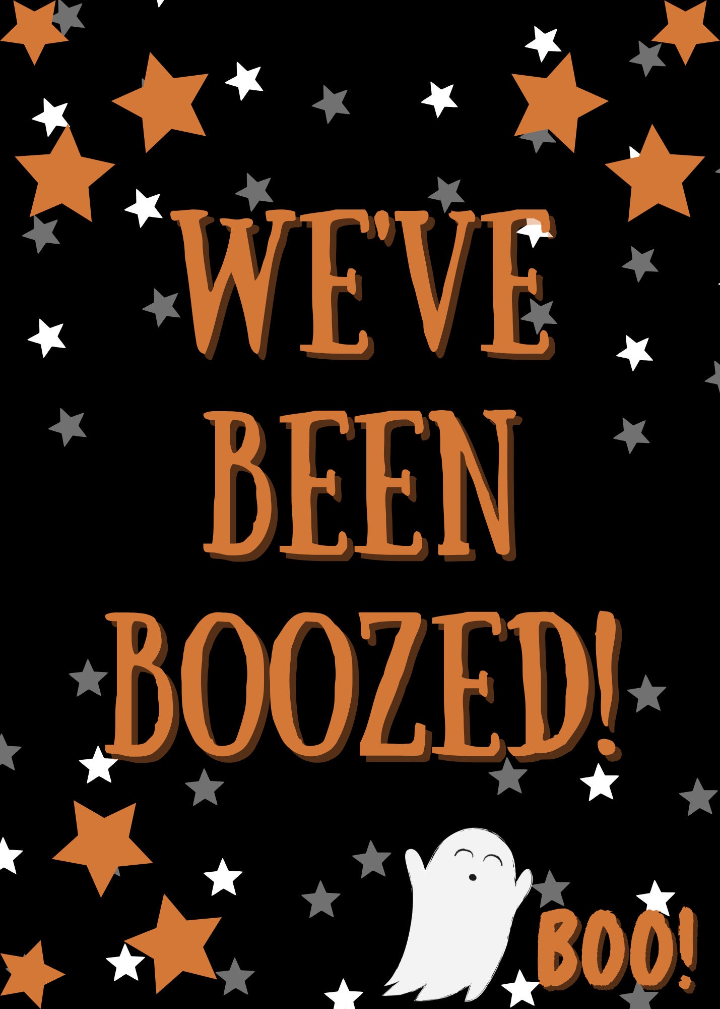 You've Been Boozed, You've Been Booed, Booed Sign, Halloween Favor Tag ...
