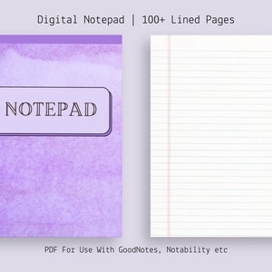 Purple Digital Notepad | Digital Note Taking Paper | Goodnotes ...