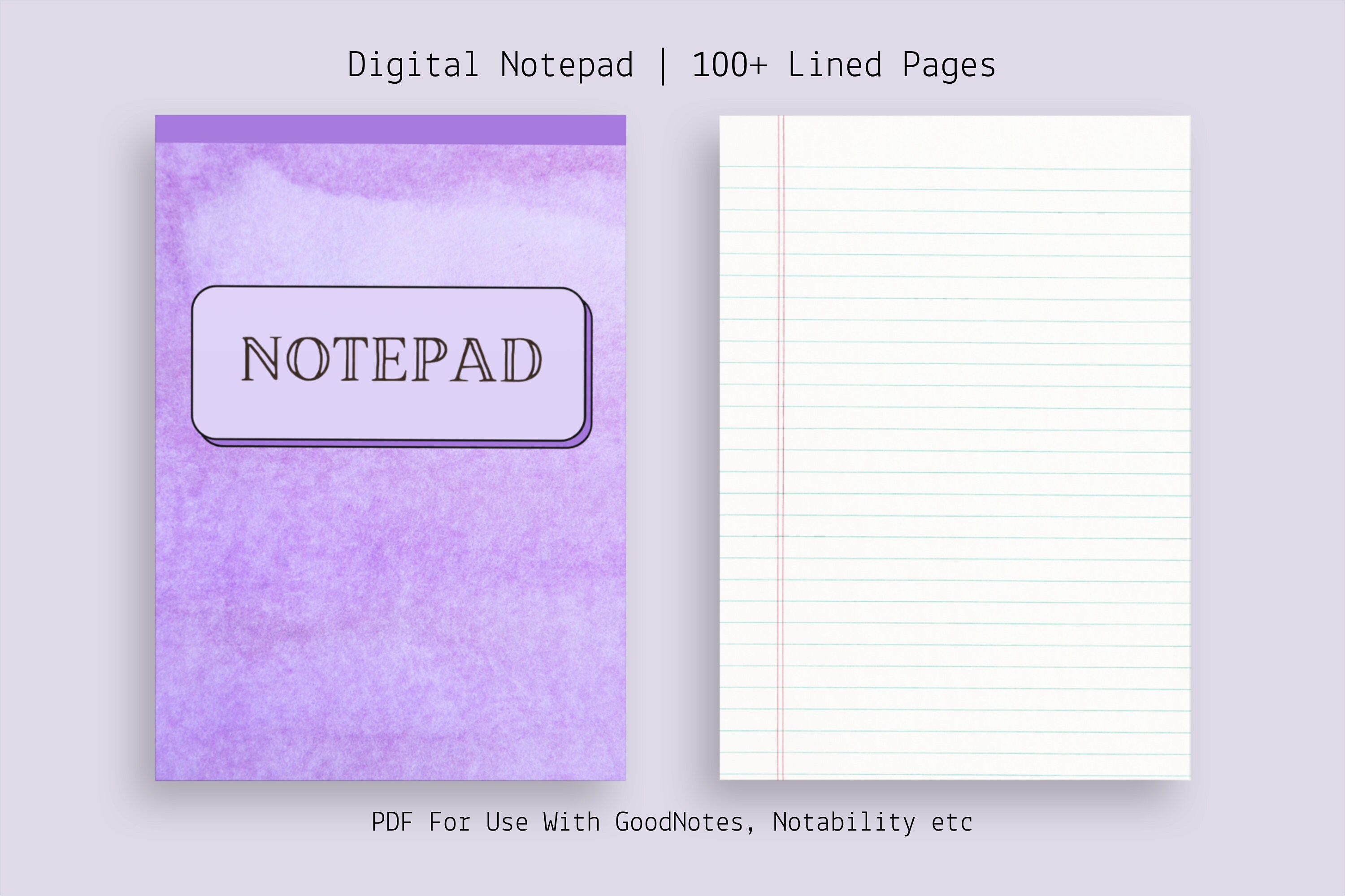 Purple Digital Notepad | Digital Note Taking Paper | Goodnotes ...