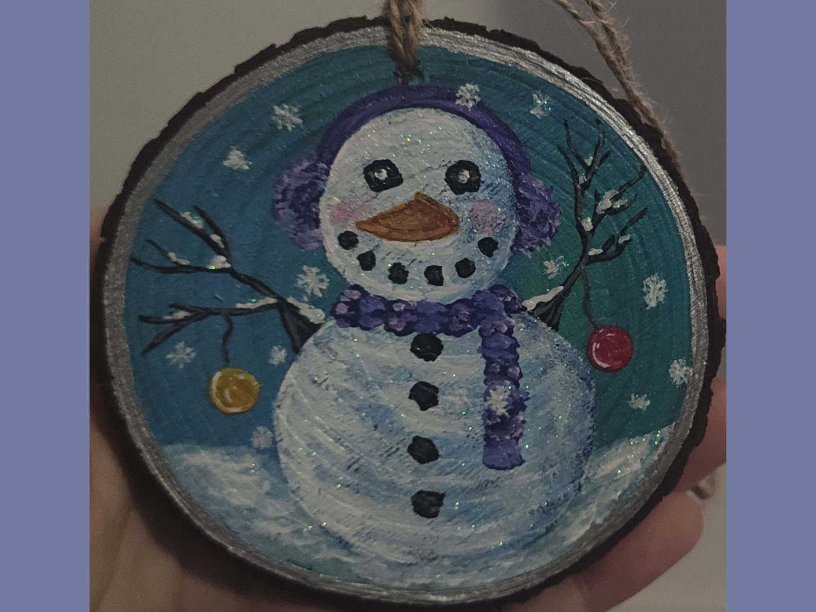 Snowman Decoration, Merry and Bright, Original Acrylic Snowman Painting ...