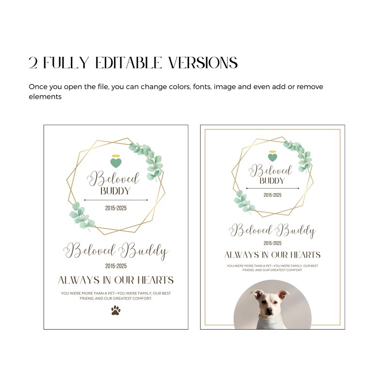 Dog Memorial Loss A4 Flyer, Canva Flyer Death Announcement for a Pet ...