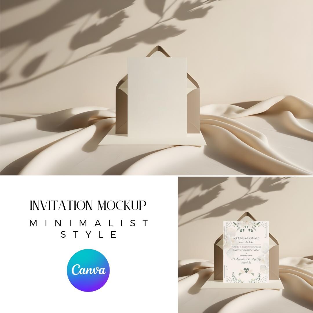 Greeting Card Mock Up, Invite Mockup, Wedding Invitation Mock Up, Canva ...