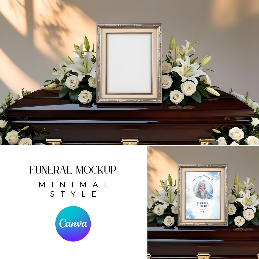 Funeral Sign Mockup, Memorial Ceremony Sign, Editable Canva Template ...