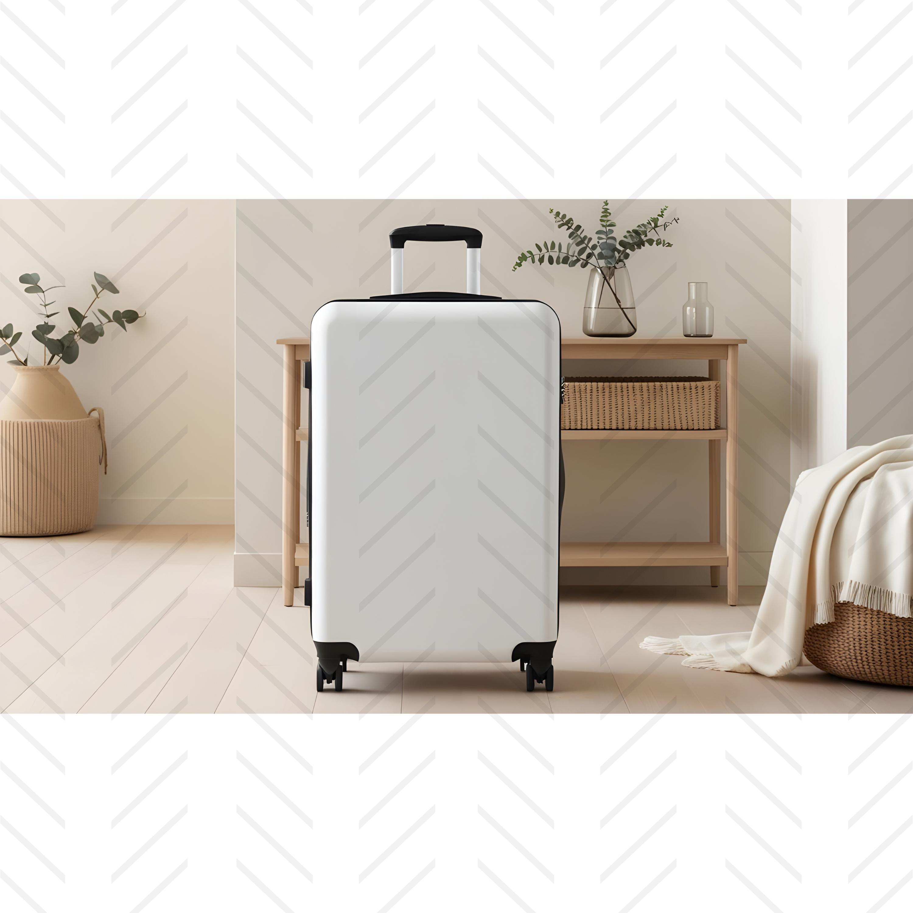 Editable Suitcase Mockup for Canva, Print on Demand Luggage Design ...