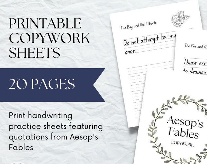 Editable Copywork & Handwriting Template, Worksheet Generator, One Page ...