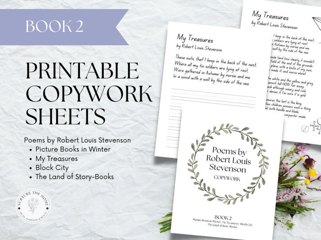Robert Louis Stevenson Poems: Handwriting Practice Sheets Book 2 (PDF ...